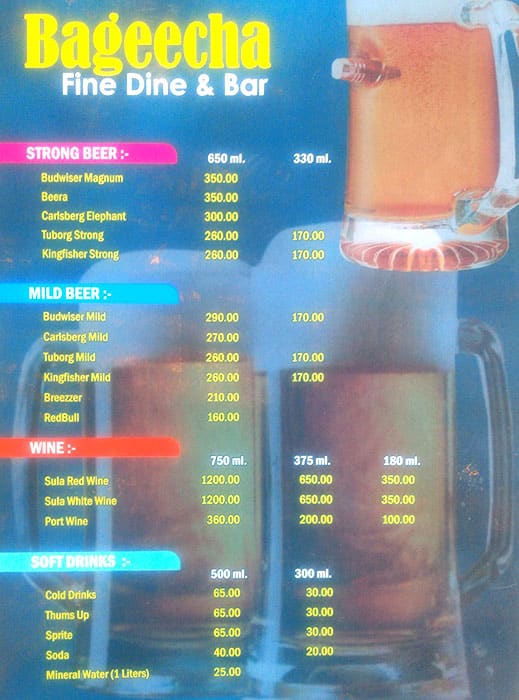 Menu at Bageecha Restaurant and Bar, Pune