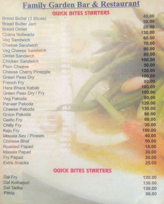 Menu at Bageecha Restaurant and Bar, Pune