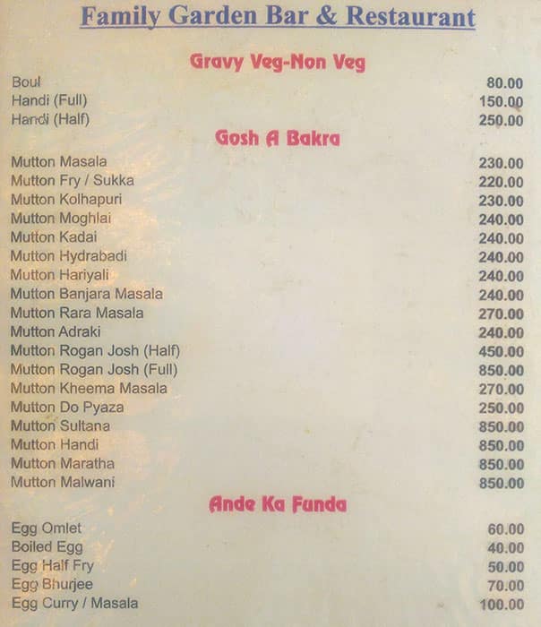 Menu at Bageecha Restaurant and Bar, Pune