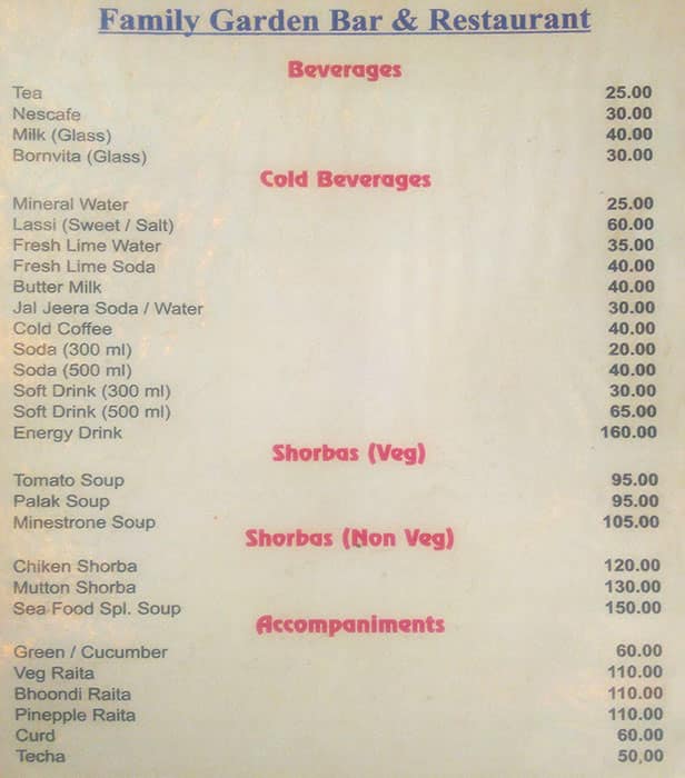 Menu at Bageecha Restaurant and Bar, Pune
