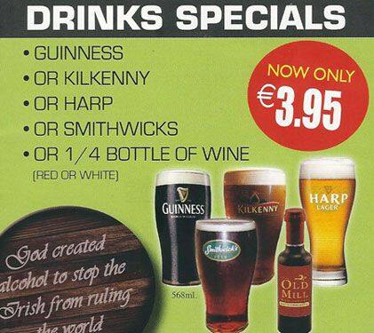 Menu at The Old Mill pub & bar, Dublin, 14 Temple Bar Square