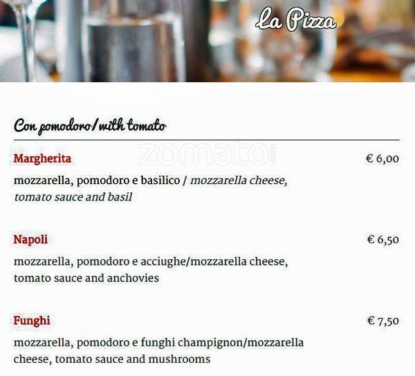 Menu da Scaramouche ristorante, Roma