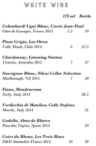 Menu at 100 Wardour Street club, London, 100 Wardour St