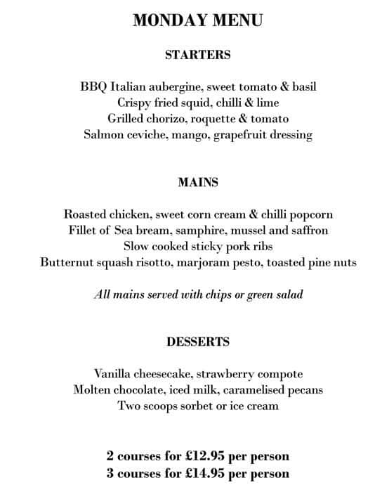 Menu at 100 Wardour Street club, London, 100 Wardour St