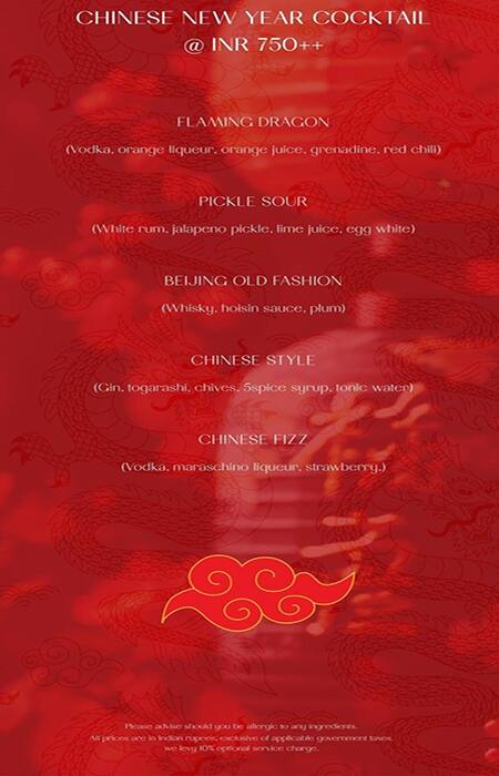 Menu of Pa Pa Ya, Bandra Kurla Complex, Mumbai