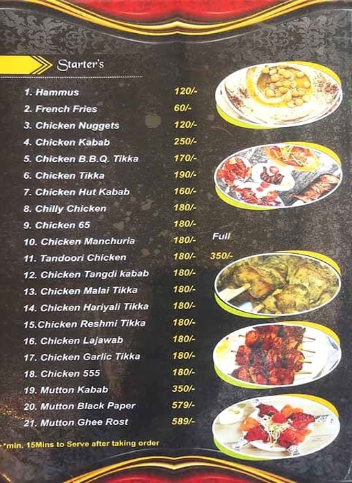 Arabian Food Menu