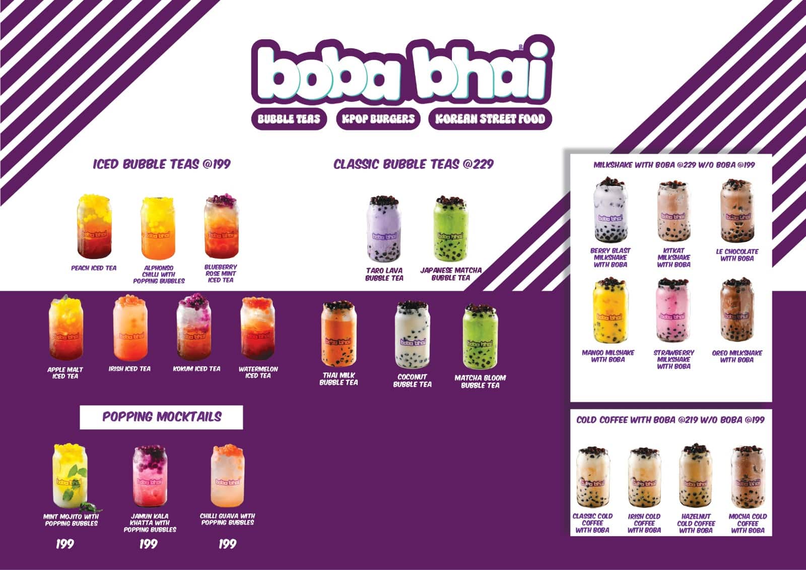 Menu of Boba Bhai, Sarjapur Road, Bangalore