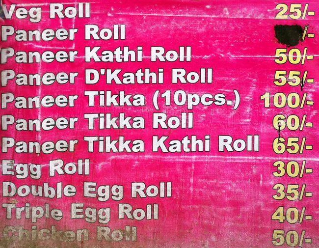 Menu at Kolkata Kathi Roll, Greater Noida