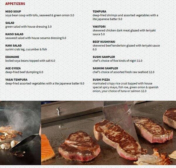 Menu at Fune restaurant, Toronto