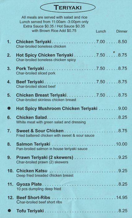 Teriyaki Town Menu, Menu for Teriyaki Town, Bainbridge Island ...