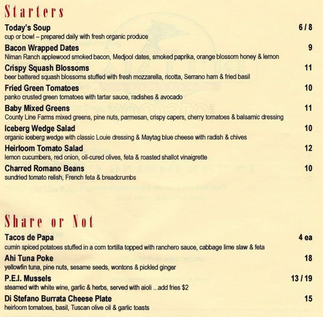 Menu at The Pullman Kitchen restaurant, Santa Rosa