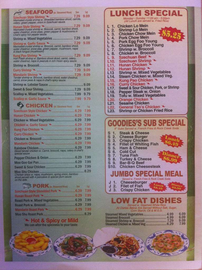 Menu at Goodies Restaurant & Carryout, Lanham