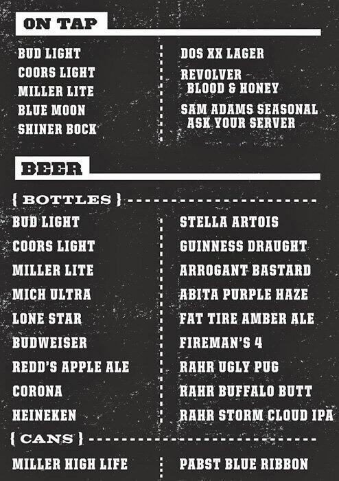 Menu at Bone Daddy's BBQ House of Smoke, Houston