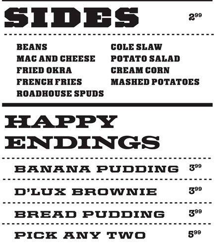 Menu at Bone Daddy's BBQ House of Smoke, Houston