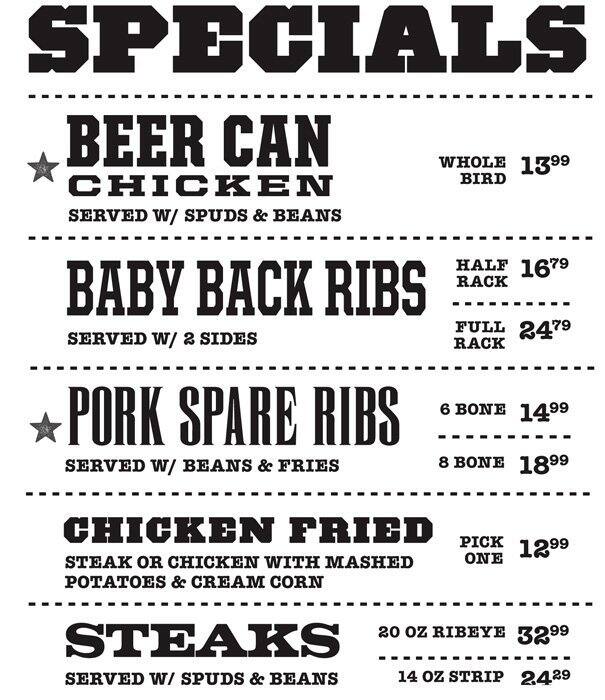 Menu at Bone Daddy's BBQ House of Smoke, Houston