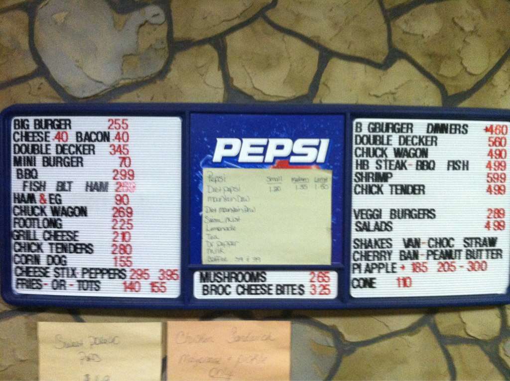 Menu at L&M Burger House fast food, Cleveland