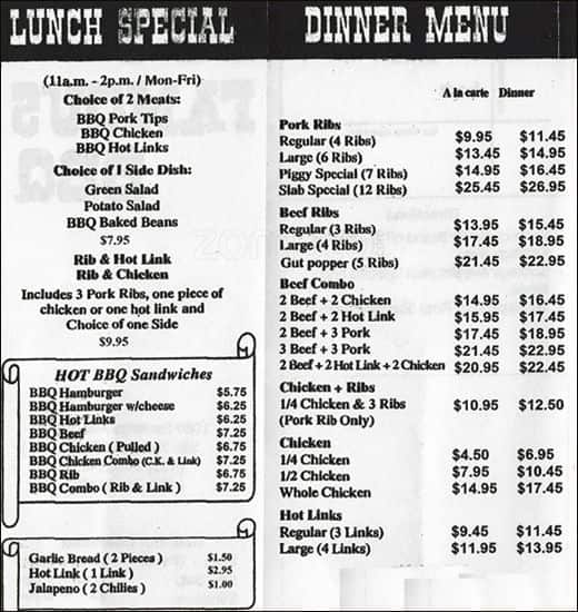JC's Famous BBQ Menu, Menu for JC's Famous BBQ, West San Jose, San Jose ...