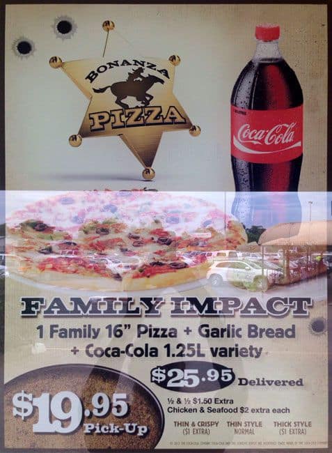 Menu at Bonanza Pizza pizzeria, Craigmore