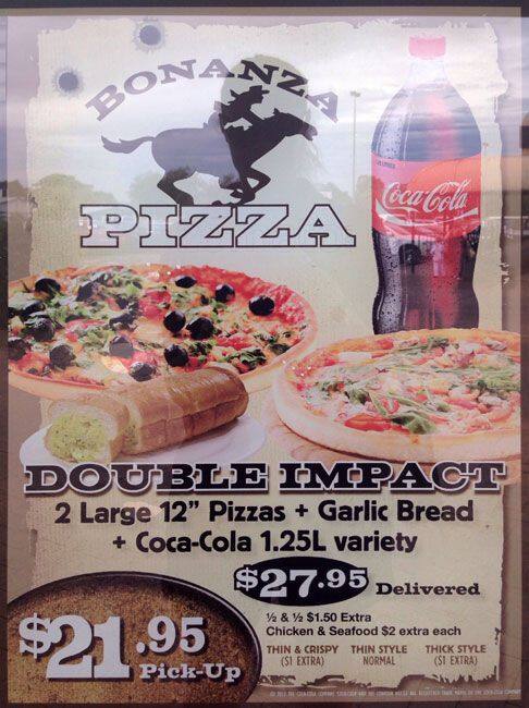 Menu at Bonanza Pizza pizzeria, Craigmore