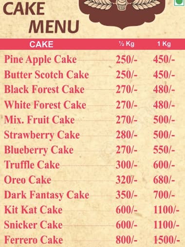 Menu of Makkar Bakers & Confectionery, Adarsh Nagar, Jalandhar