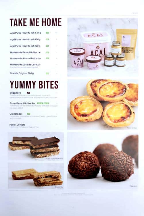 Menu of The Acai Spot, Deira City Centre Area, Dubai