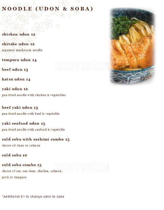 Menu at Ninki Sushi and Sake Lounge restaurant, Toronto