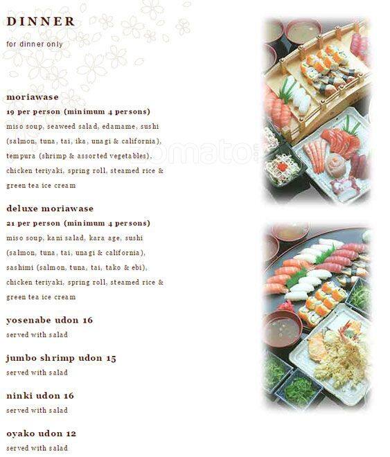 Menu at Ninki Sushi and Sake Lounge restaurant, Toronto