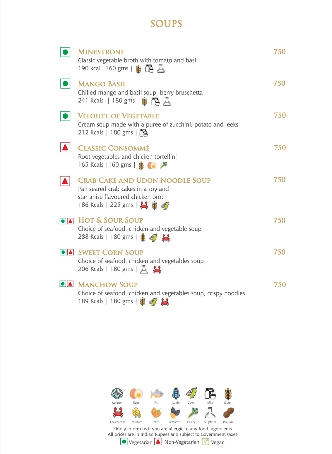 Menu of Celeste - Taj Falaknuma Palace, Falaknuma, Hyderabad