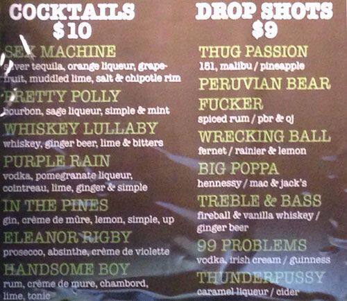 Menu at Nectar Lounge pub & bar, Seattle