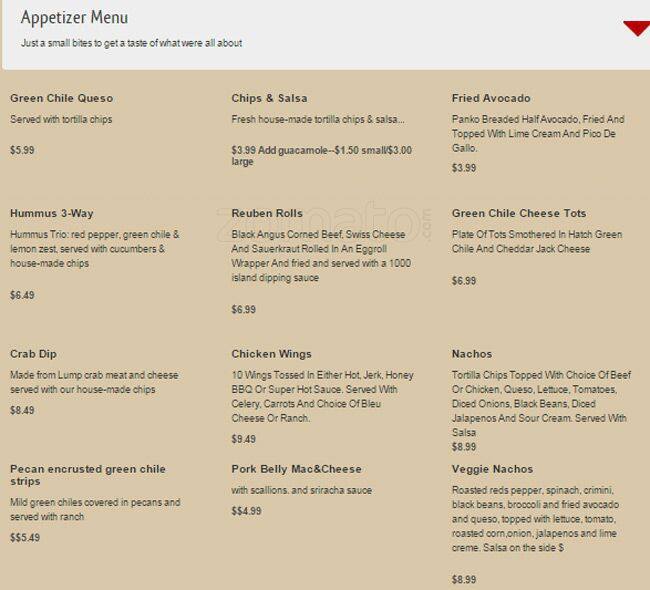 Menu at The Square Pub, Decatur