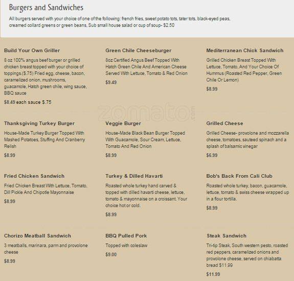 Menu at The Square Pub, Decatur