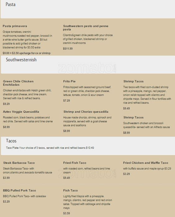 Menu at The Square Pub, Decatur