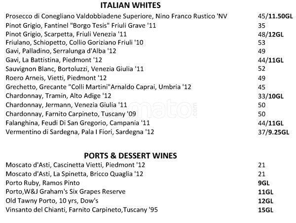 Menu at Carbone's pub & bar, Dallas