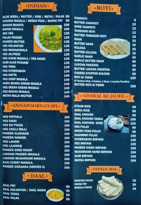 Menu at Annapoorna Hotel, Nala Sopara, Shop No. 10 Near Agarwal ...