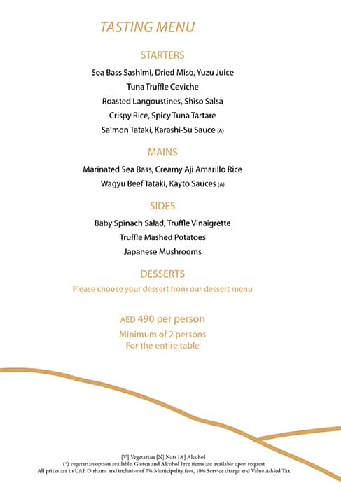 Menu of KAYTO - Jumeirah Al Naseem Hotel, Madinat Jumeirah, Dubai