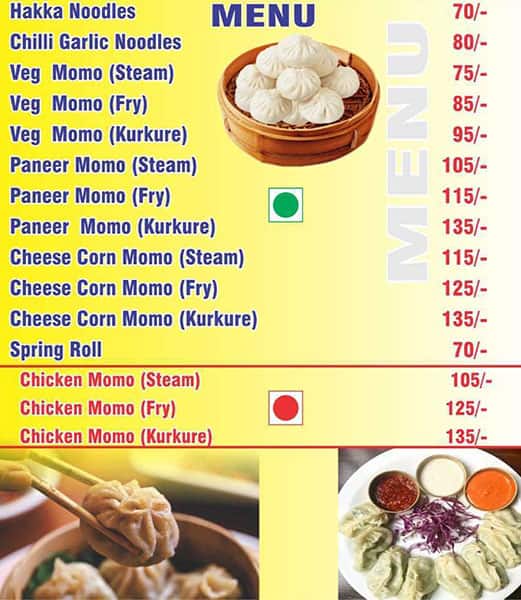 Menu at Momo House, Dehradun, 402