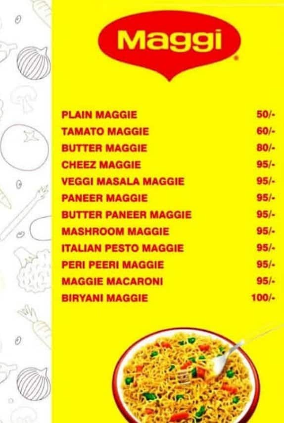 Menu of Maggie By Yash, Geeta Bhavan, Indore