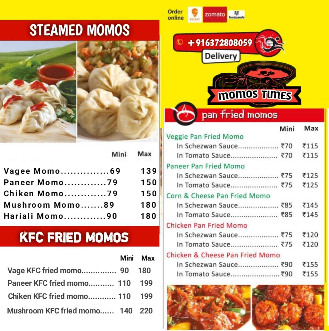 Menu of Momos Time, VSS Nagar, Bhubaneshwar