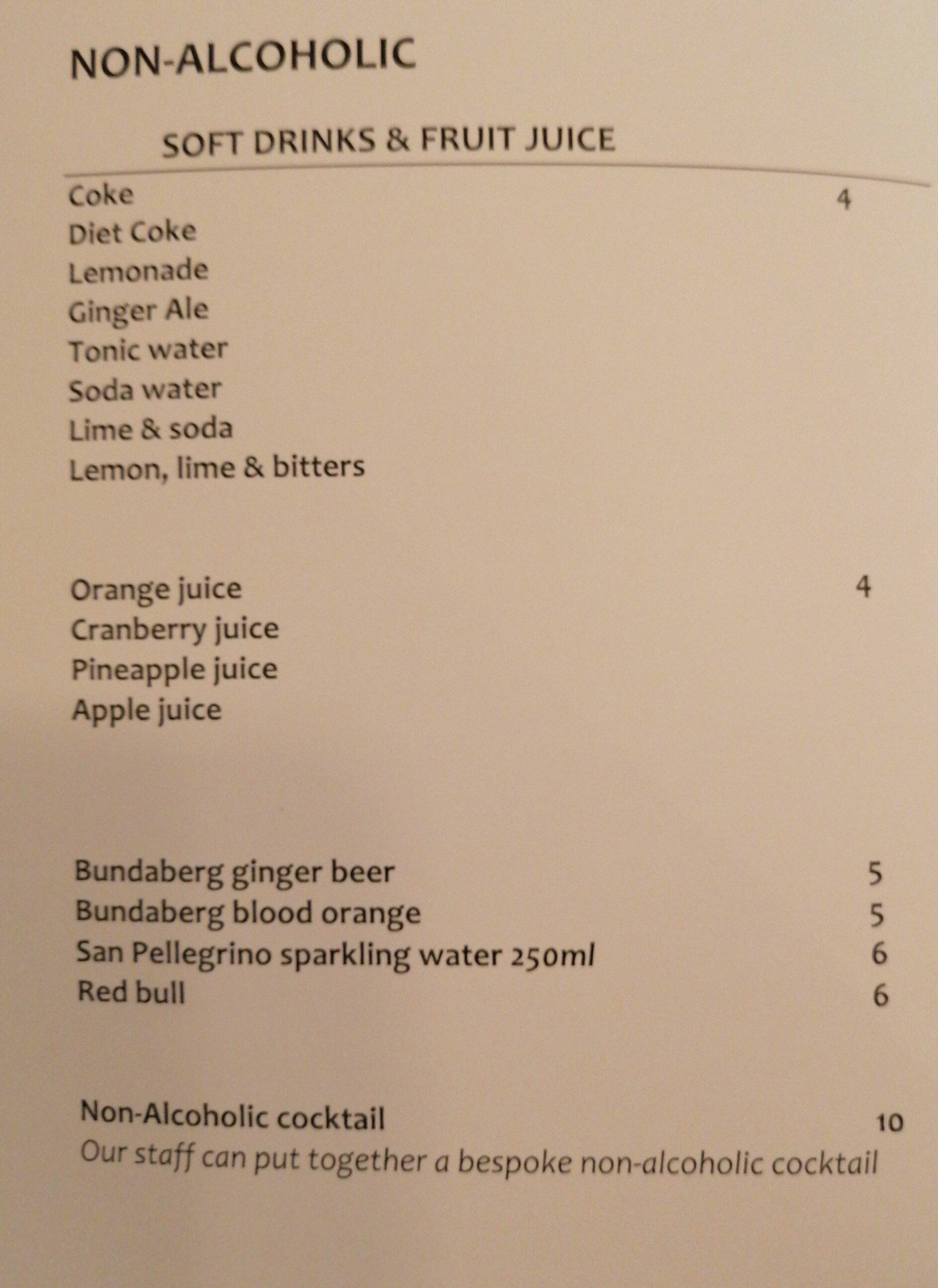 Menu at My Bar, Auckland, 12 Durham St E