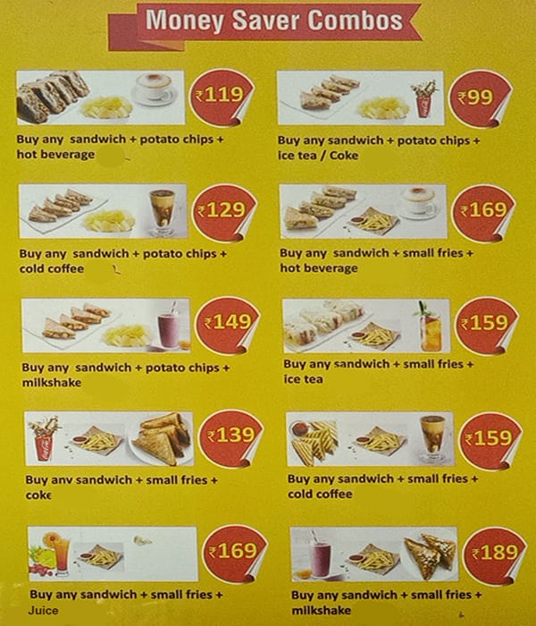 Menu at Sandwich express Viman Nagar, Pune