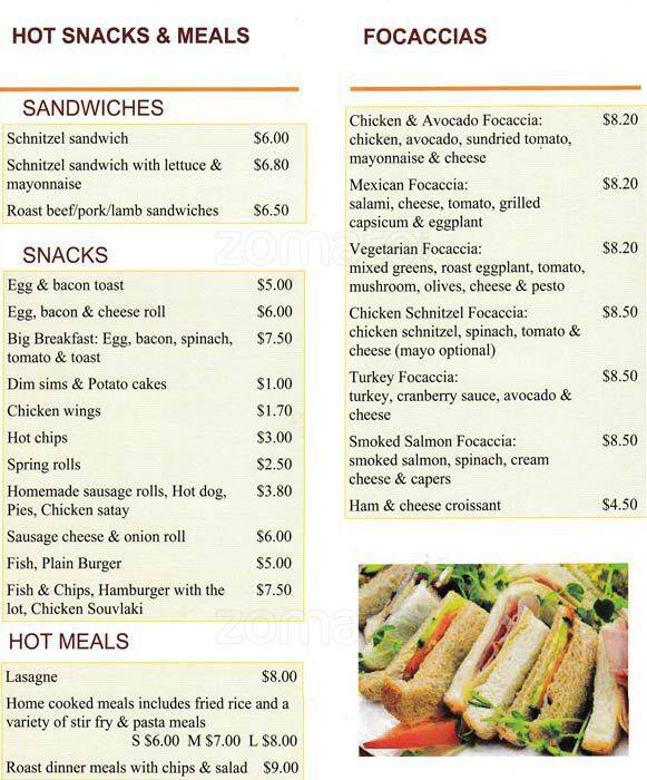Menu at Cafe 71, Moorabbin Airport