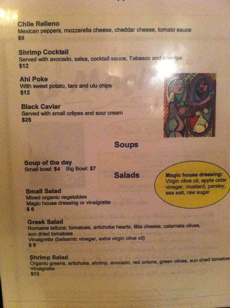 Menu at Le Magic Pan restaurant, Hilo