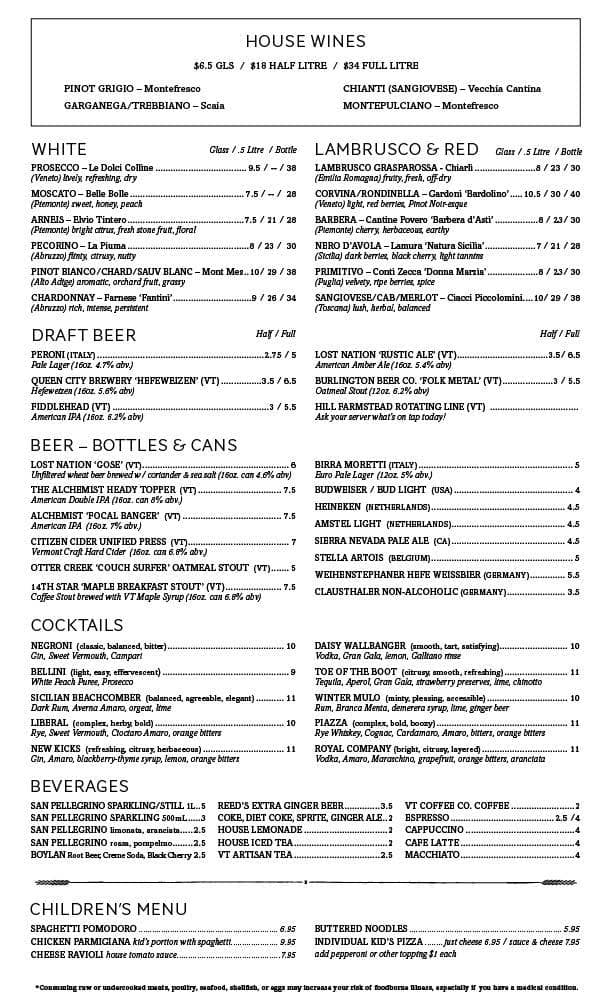 Pascolo Ristorante Menu, Menu for Pascolo Ristorante, Burlington ...