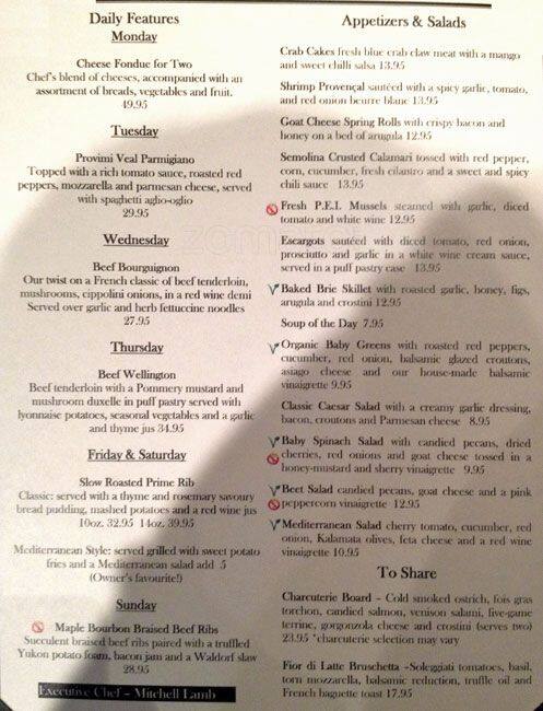 Menu at Stone House Restaurant, Burlington