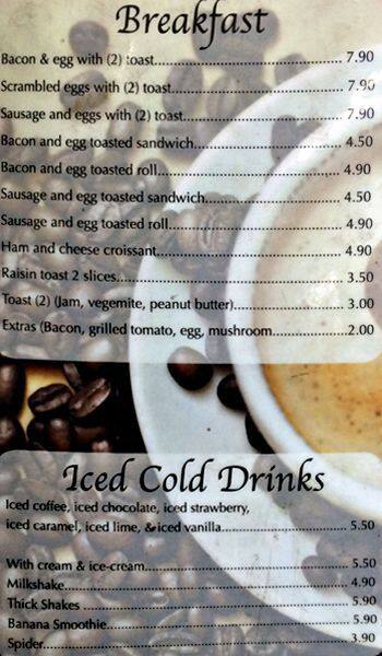 Menu at Craigmore Cafe Deli, Craigmore