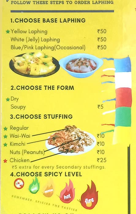 Menu of Laphing Wala, Kamla Nagar, New Delhi