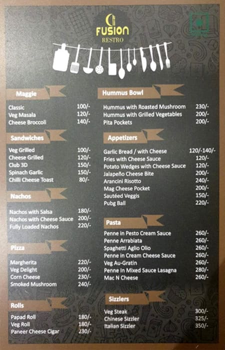 Fusion Restro Menu, Menu for Fusion Restro, Lal Kothi, Jaipur - Zomato