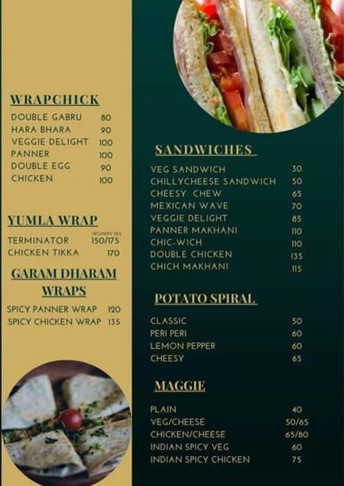 Menu at Alan Cafe, Chennai