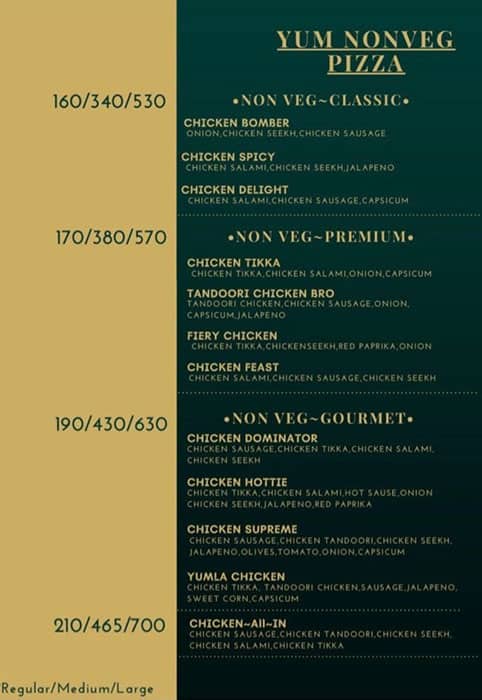 Menu at Alan Cafe, Chennai