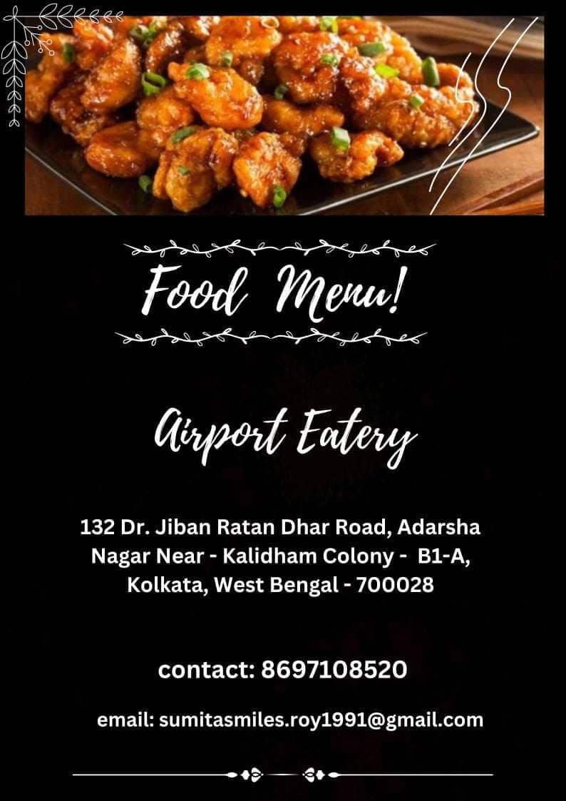 Menu of Airport Eatery, Dum Dum, Kolkata
